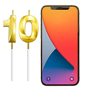 10 Birthday Candle, Birthday Candles Numbers, Gold Birthday Candles, Number Candles, Happy Birthday Candles for Cake, Number Birthday Candles, Ten 10th 10 Birthday Decorations for Girls Boys