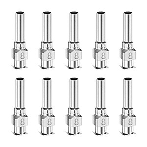HARFINGTON 10pcs 8Gauge Stainless Steel Dispensing Needles, 1/2" All Metal Glue Needle Tube Blunt Tips Luer Lock for Thick Liquids, Ink, Glue, Lab Use