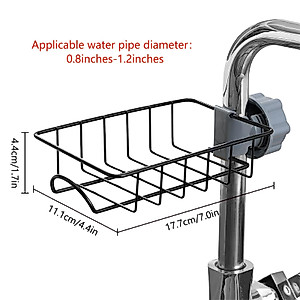 Fourmor Kitchen Faucet Sponge Holder Sink Caddy Organizer Over Faucet Hanging -Dishwashing, Brush Drying Rustproof Durable Brush Sink