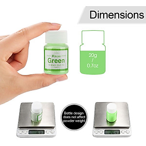 Wtrcsv Glow in The Dark Pigment Powder, 10 Color Epoxy Resin Luminous Powder Non-Toxic Safety Powder for Acrylic Paint, Slime, Nails, Resin, Concerts or DIY - 20g/0.7oz Each