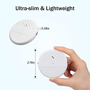 WSDCAM Glass Break Sensor Alarm 125dB Ultra-Slim Wireless Glass Break Detector Window Alarm Vibration Sensor for Home Window and Door Security - 4 Pack