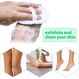 24 Pieces Exfoliating Loofah Pad Facial Body Scrubber Round Bath Shower Loofah Sponge Pad Natural Exfoliating Scrubber Brush Close to Skin for Men Women Shower Bath and Spa(6.5 x 6.5 cm)