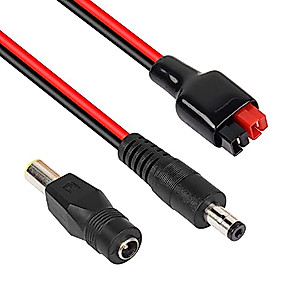 PNGKNYOCN Solar Panel Connector to DC 5.5x2.1mm Male Power Cord 14 AWG Wire with DC 8mm Adapter for Portable Generator (1M/3FT)