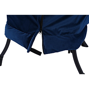 YOPTO Single Steel Frame Leisure Sofa-Chair with Armrests and A Side Pocket,Modern Cotton Fabric Lazy-Chair,Accent Contemporary Lounge Chair for Living Room Bedroom,Blue