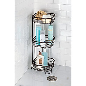 iDesign Standing Shower Caddy Organizer, The Forma Collection – 9.5" x 9.5" x 26.25", Bronze