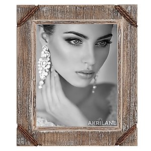 AKRILANE 11x14 Picture Frame Wood Rustic, Decorative, Distressed & Vintage Looking Photo Frames Wall Decor for Wall Mount & Table Top Display for Home Decor – 11 x 14 Wedding Picture Frames – Style D