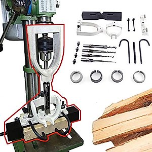 Woodworking Bench Mortiser Bench Drill Locator Set Square Hole Chisel Drilling Machine Location Tool Tenon Joint Mortising Attachment for Drill Press