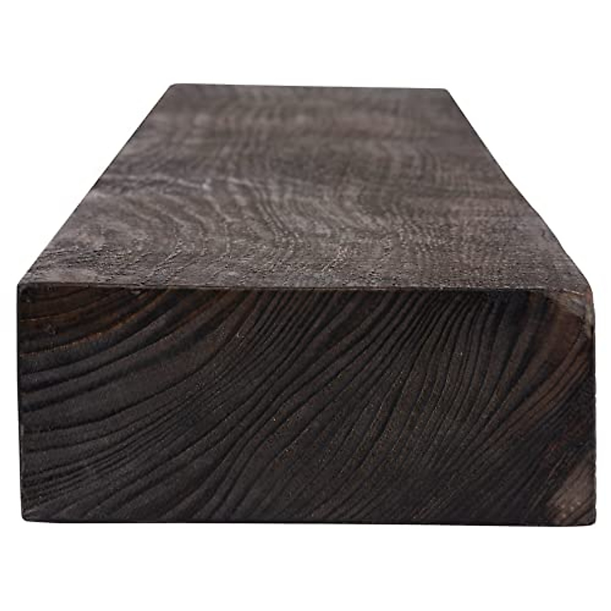 DOGBERRY 54" Farmhouse Solid Wood Mantel Shelf | Floating Shelf Design | Reclaimed Wood Shelf | Modern Invisible Brackets – Heavy Duty Engineering | 3” Thick Slab | Rustic Design - Dark Chocolate