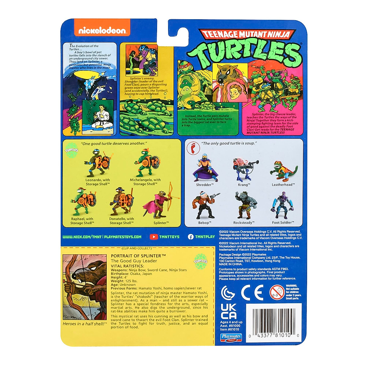 Teenage Mutant Ninja Turtles: 4” Original Classic Splinter Basic Figure by Playmates Toys