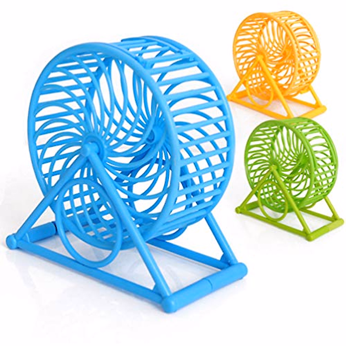 UEETEK Hamster Silent Exercise Wheel Plastic Jogging Running Toy Small Animal Cage for Rat Mice(Blue)