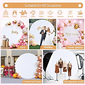 Gallety 7.2 FT White Round Backdrop Cover for 5 to 7.2ft Circle Arch Stand - Adjustable Polyester Arch Backdrop Cover for Wedding Arch Birthday Party Photography Decoration