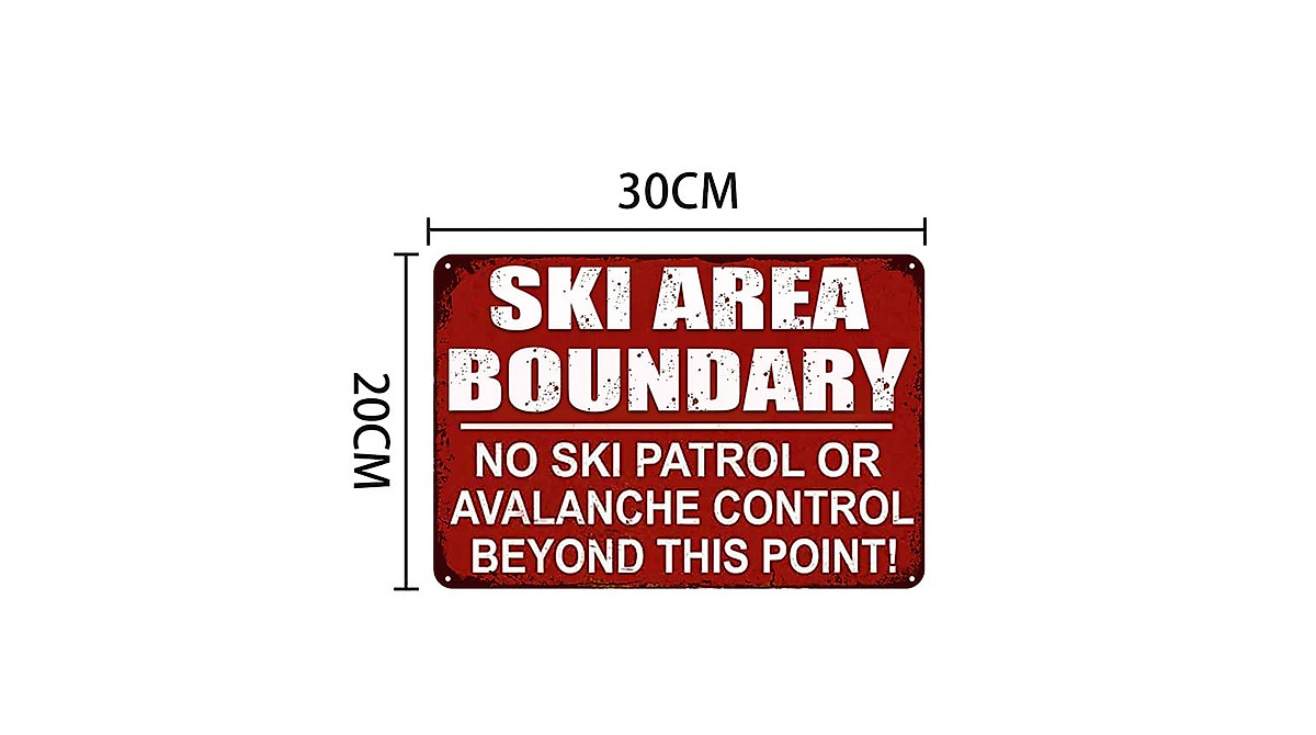Vintage Ski Boundary Area Sign | Perfect Wall Art Decor