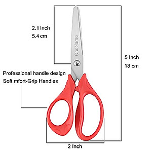 5" Kids Scissors 12 Pack,Kid Safety Scissor For School Scissors Soft Comfort-Grip Handles Sharp Blade Blunt Student Scissors ages 4+,Child Small Scissors,Crafting