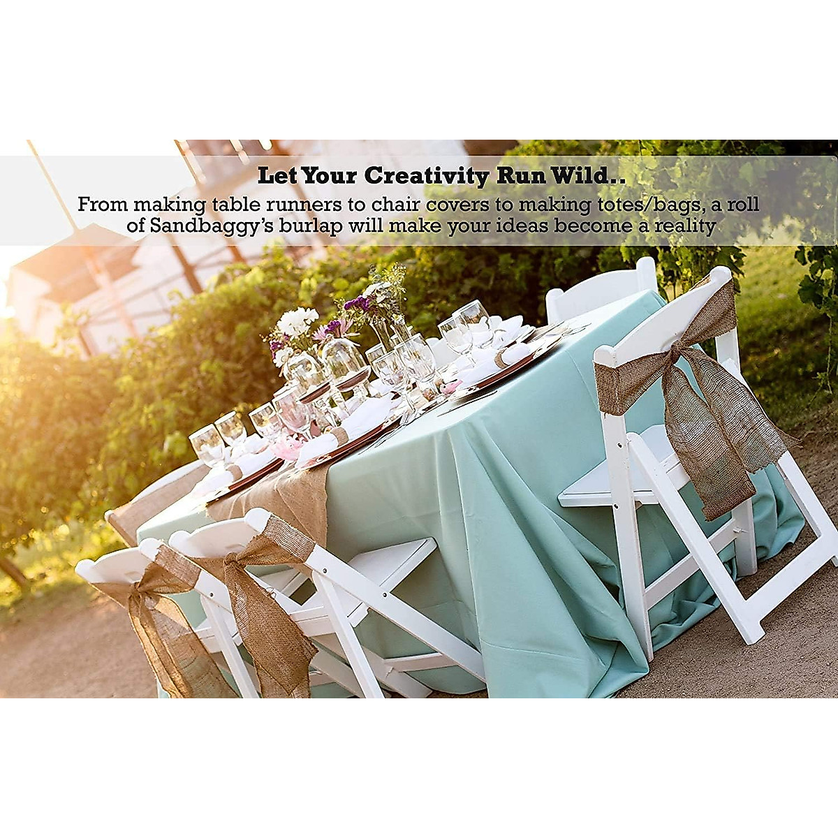 Sandbaggy Burlap Fabric Roll | 1 Roll - 40 inch Width by 300 ft Length | 30% Thicker Than Competition | Constructed from Industrial Grade Burlap Fiber | Great for Home Decor & Weddings, Plant Covers