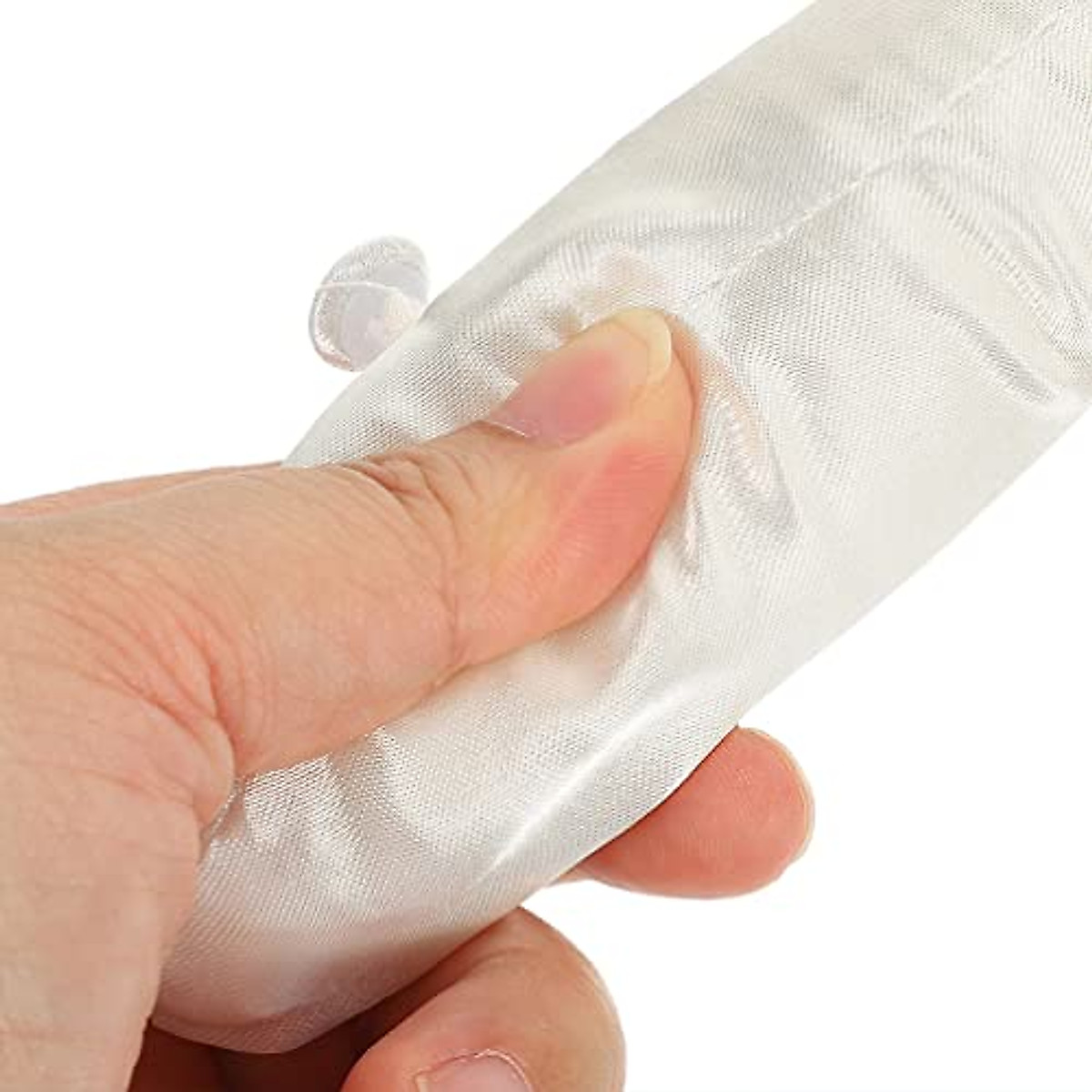 VOSAREA 3pcs Satin Padded Hangers Covered Coat Hangers Wedding Bridal Bride Hanger with Non-Slip Buttons for Strappy Dresses White