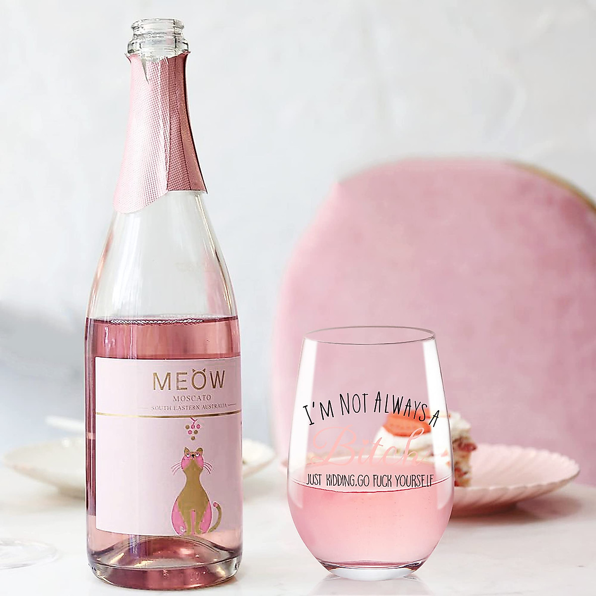 I'm Not Always A B, Just Kidding Funny Wine Glass Gifts for Women, Cute Christmas Birthday Gifts for Women, Girlfriend, Friend, Sister, BFF, Coworkers, Female, Her, Unique Bitchy Gifts Ideas for Women