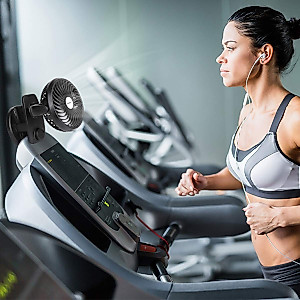 SkyGenius Battery Operated Clip On Oscillating Desk Fan, Portable Rechargeable Mini Personal Fan