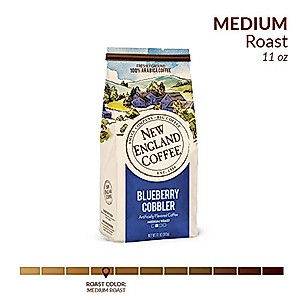 New England Coffee Blueberry Cobbler Medium Roast Ground Coffee, 11oz Bag (Pack of 1)
