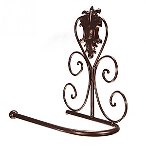 FLOAPA Toilet Paper Holder Classic Bathroom Accessories Vintage Iron Toilet Paper Towel Roll Holder Bathroom Wall Mount Rack Toilet Roll Holder (Color : Brown)