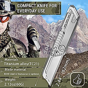 QHYITONTI EDC Box Cutter Knife Alien MT8 Folding Knife Outdoor EDC Mulititool Gear (Polishing)