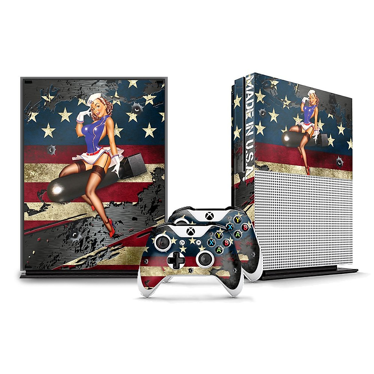 247 Skins Graphics kit Sticker Decal Compatible with Xbox One S and Wireless Controllers - WW2