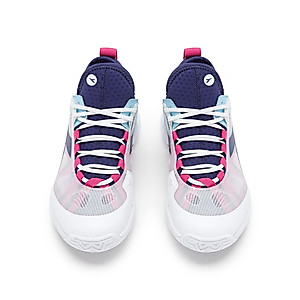 Diadora Women's Speed Blushield Fly 4+ All Ground Tennis Shoe (White/Blueprint/Pink Yarrow, 7.0)