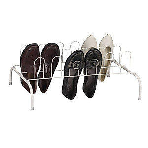 Household Essentials 9-Pair Wire Shoe Rack, White