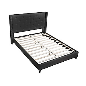 Best Master Furniture Vero Tufted Wingback Platform Bed, Cal King Black