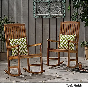 Afuera Living Outdoor Acacia Wood Rocking Chairs (Set of 2) Teak