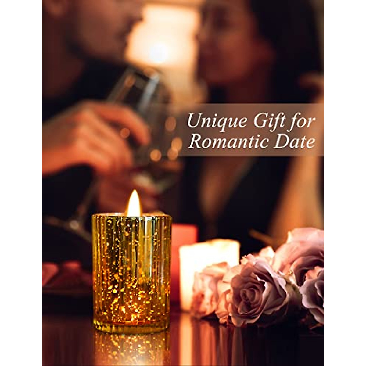 Viseeko Lavender Scented Candles, Vanilla Christmas Candle Gifts for Women, Fall Candles, Gold Votive Candles for Wedding, 100% Natural Soy with Cotton Wick, 6.3 oz, 36 Hours Burn, 1 Pack