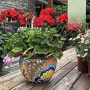 UimimiU Hand-Painted Mosaic Planter Pot Ceramic Flower Pots Round Classical Outdoor Large Plant Pots Garden Balcony Decorpe Vase Container Potss Planters for Villa Garden Corridor Aisle