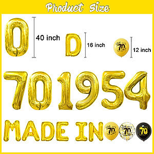 50th Black Gold Birthday Decorations for Men Women Gold Made in 1974 Foil Balloons Banner and 16 Pcs Happy 50th Birthday Latex Balloons 50th Years Old Party Supplies
