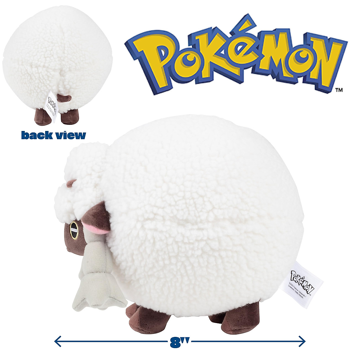 Pokémon 8" Wooloo Plush - Sword and Shield - Officially Licensed - Authentic Soft Stuffed Animal Toy Figure - Valentine's Day & Easter Basket Stuffer Gift for Kids, Boys, Girls - 2+