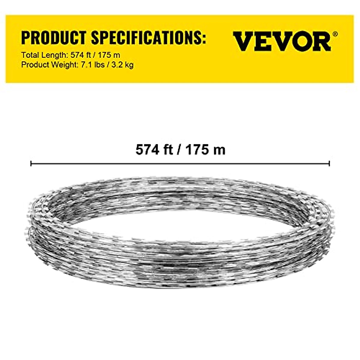 LOVSHARE 250FT Razor Wire, Sliver