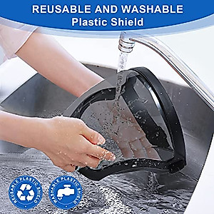 BFhongly 2 Pack Anti Fog Protective Full Face Shield, Plastic Safety Face Shield Equipment for Unisex and Adult, Reusable High-Definition Face Protection for Eye, Nose, Mouth Protection