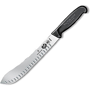 Victorinox Butcher Straight Granton Fibrox Pro Handle, 10", Black