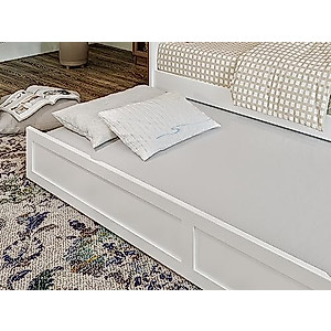 AFI, Acadia Twin Size Wood Daybed Frame with Twin Trundle, White