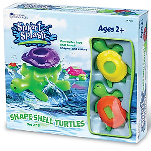 Learning Resources Shape Shell Turtles, Set of 8,Multi-color,5"