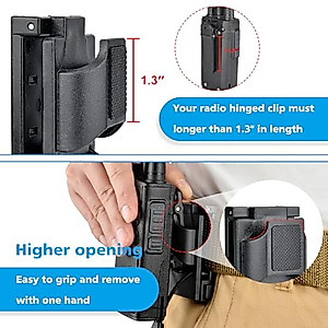 iGuerburn Tactical Radio Holder Duty Belt Accessories for 1.5"/1.75"/2" Belts, Radio Holster for Duty Belt Walkie Talkie Clip Law Enforcement Accessories for Motorola, BaoFeng, Midland, Hytera Radios