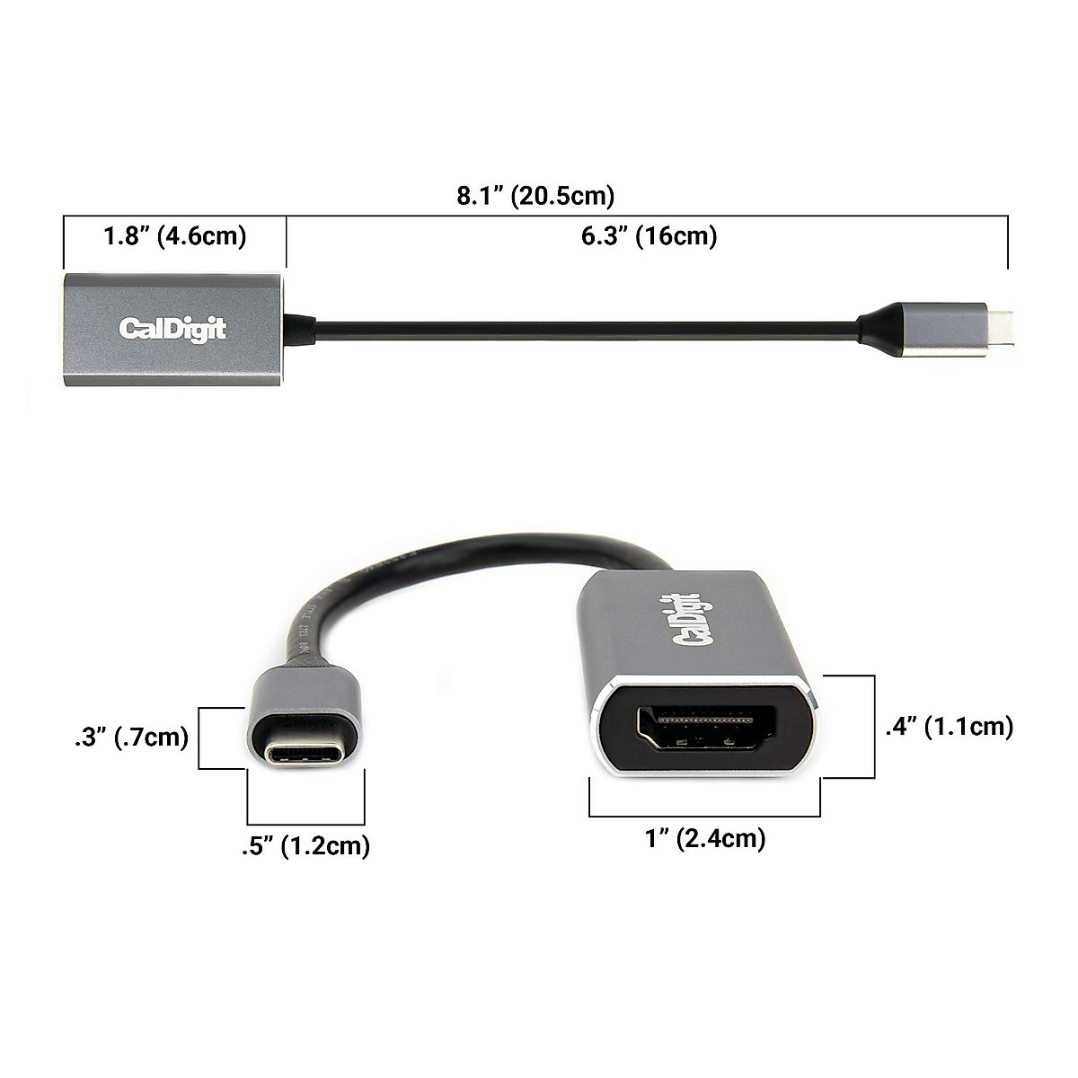 CalDigit USB-C to HDMI 2.0b Adapter - 4K 60Hz, High Refresh Support, HDR, Compatible with Thunderbolt 3/4/5, USB 3.1/USB4 for Apple MacBook Air, 2016+ MacBook Pro, iPhone 16/15 (USB-C to HDMI 2.0b)