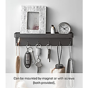 YAMAZAKI home 2755 Magnetic Key Rack with Tray, One Size, Black