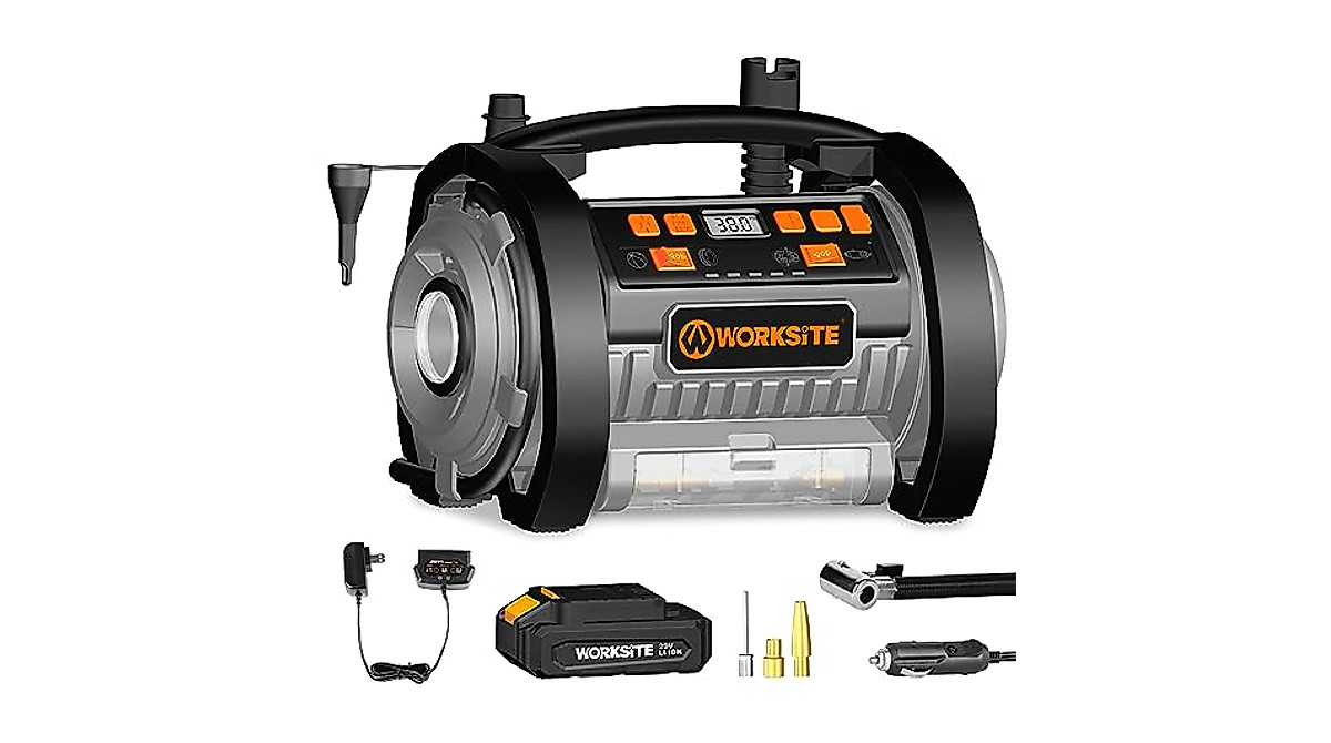WORKSITE 20V Tire Inflator: Fast & Cordless Pump