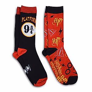 Harry Potter 9 3/4 Hogwarts Express Lightning Bolt Pair 2 Pack Socks