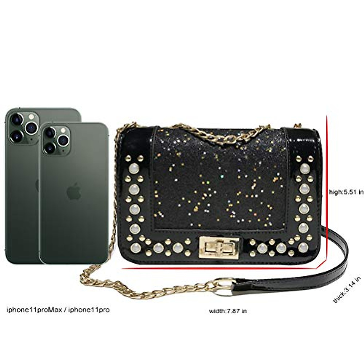 Small Crossbody Bags for Women Purses Lightweight Handbags Shoulder Bag(black)