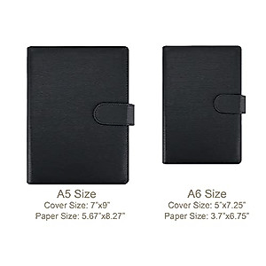 MILIKO A5 Water Wave Sytle PU Leather Wirebound/Spiral Refillable Notebook/Journal, Organizer/Planner-120 Sheet-60 Sheets Dot Grid Plus 60 Sheets Ruled Refills, 3 Transparent Dividers Included