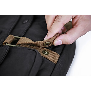 Gootium Canvas Messenger Bag - Vintage Crossbody Shoulder Bag Military Satchel, Charcoal