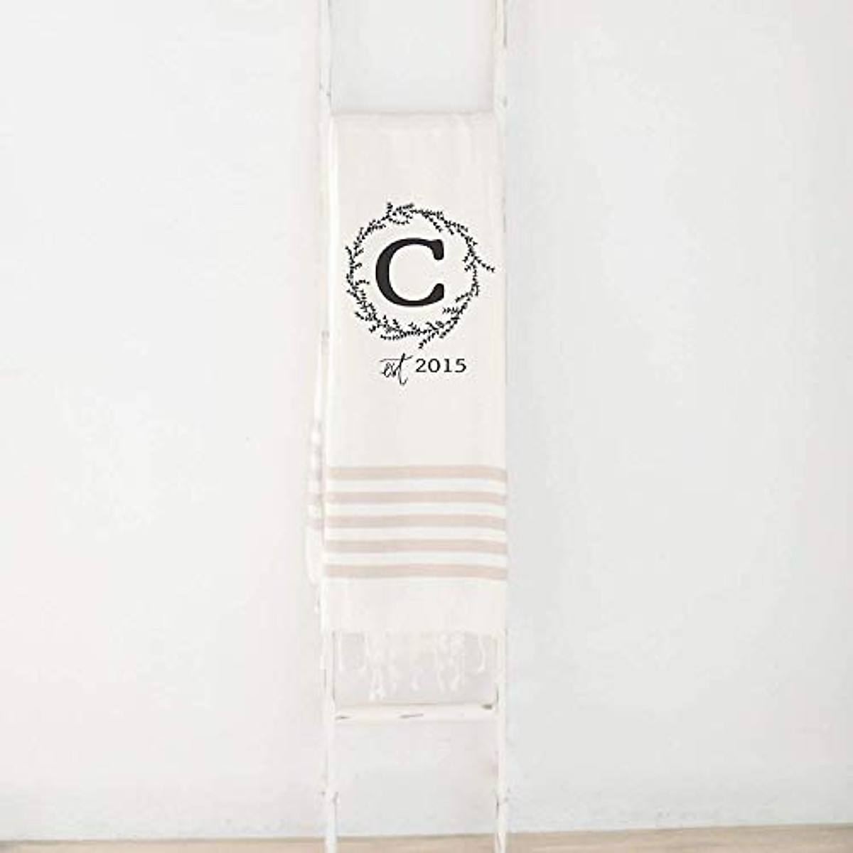 Personalized Throw Blanket - Wreath Initial, Handmade in the USA, present, housewarming gift, decorative blanket, cozy, pretty