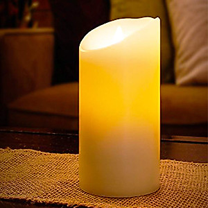 Eldnacele Large LED Candles with 6H Timer Flickering Flame, Battery Operated Electric Candles with Real Wax Warm Light for Christmas Halloween Home Party Decoration 5"X 10"