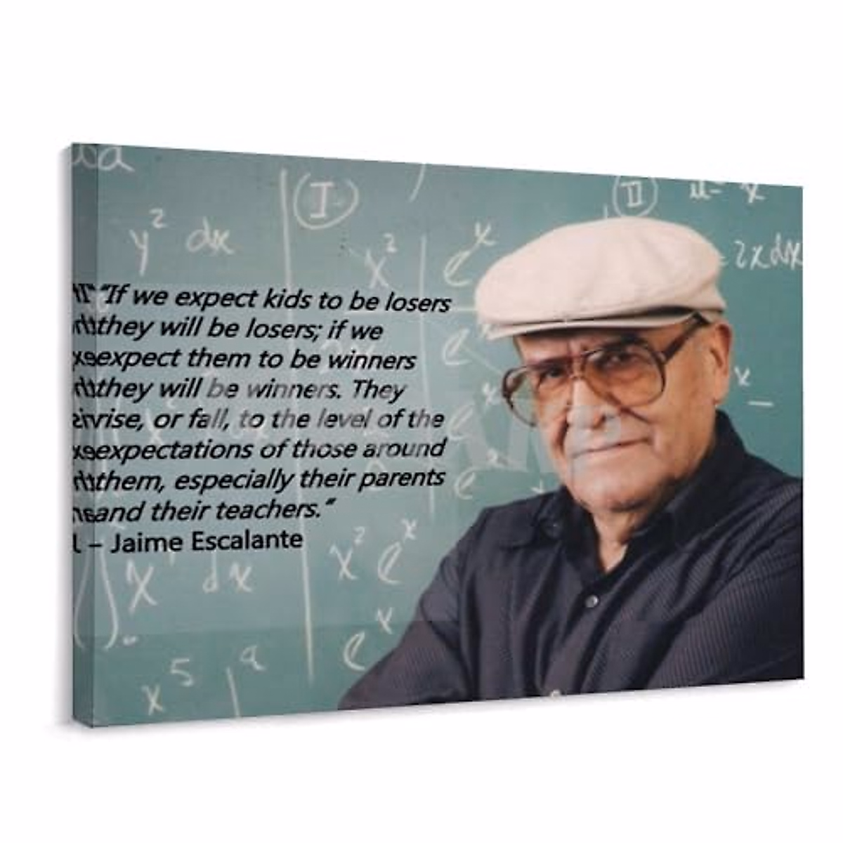 DEVINK Educator Jaime Escalante Famous Quotes Art Poster Aesthetic Art Deco Living Room Bedroom Decor Prints Frame-style 20x16inch(50x40cm)