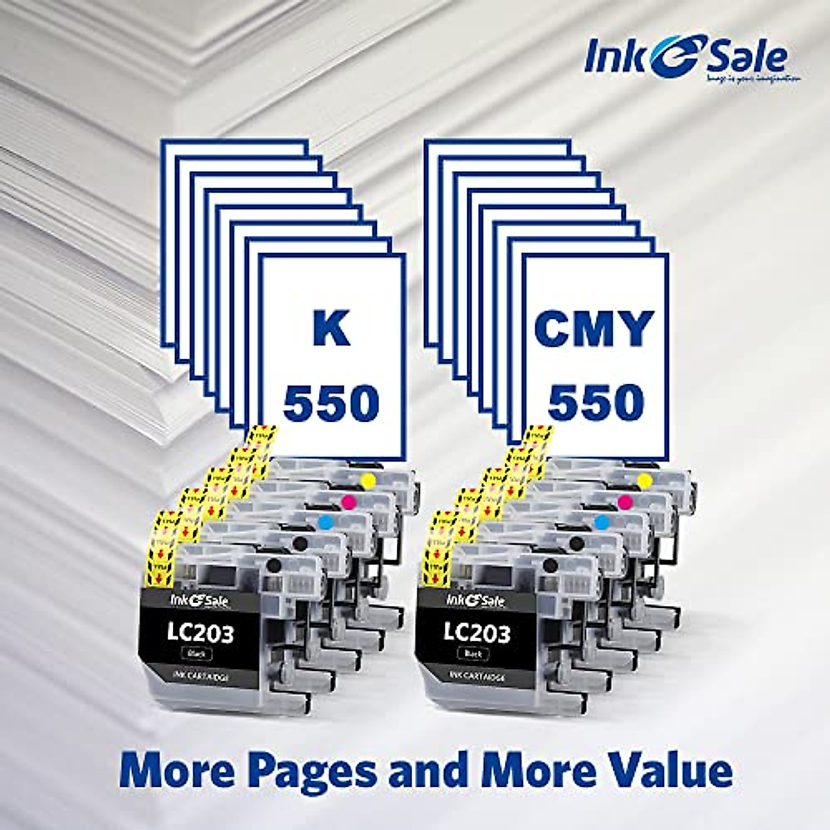 INK E-SALE Compatible LC203 LC201 Ink Cartridge Replacement for Brother LC203 XL LC201 XL for MFC-J460DW MFC-J480DW MFC-J680DW MFC-J880DW MFC-J4320DW MFC-J4420DW MFC-J4620DW MFC-J5620DW 10 Packs